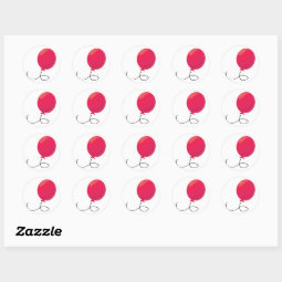 Red Balloon Classic Round Sticker | Zazzle