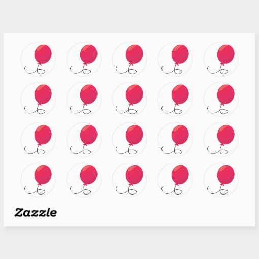Red Balloon Classic Round Sticker | Zazzle