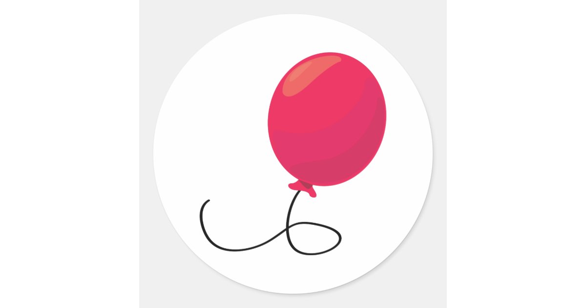 Red Balloon Classic Round Sticker | Zazzle