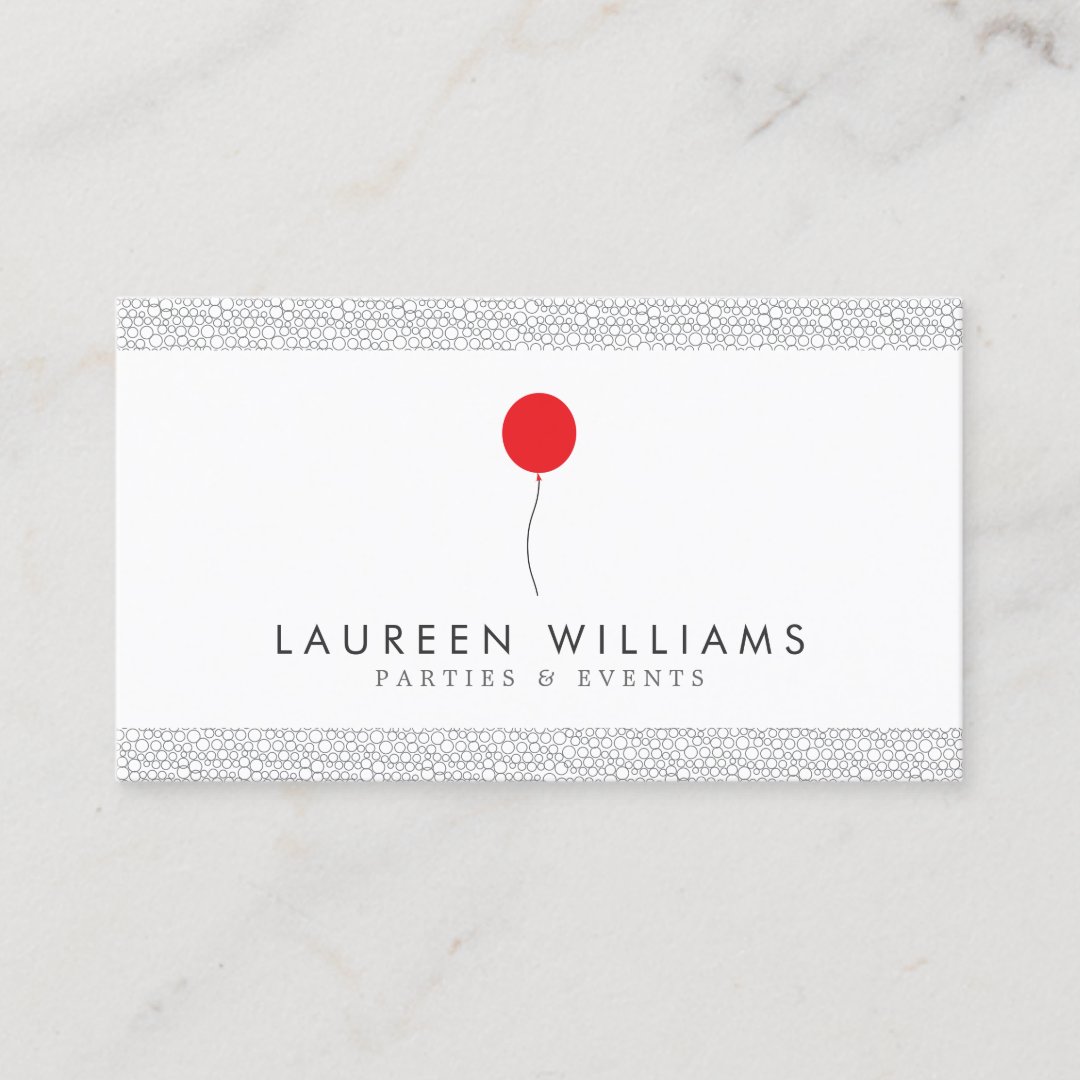 Red Balloon Logo for Event Planner, Party Planner Business Card | Zazzle