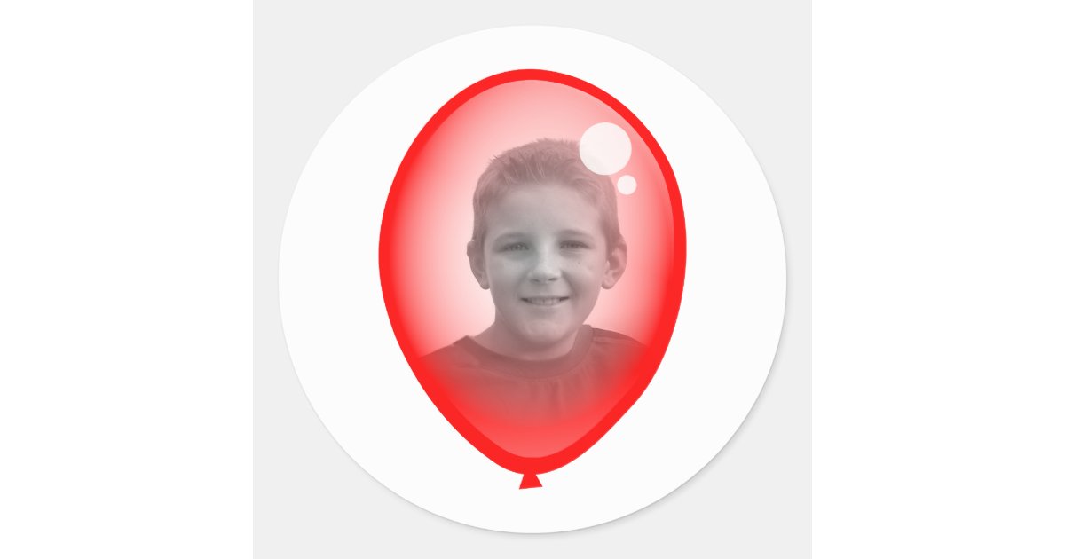 Red Balloon Template Classic Round Sticker | Zazzle