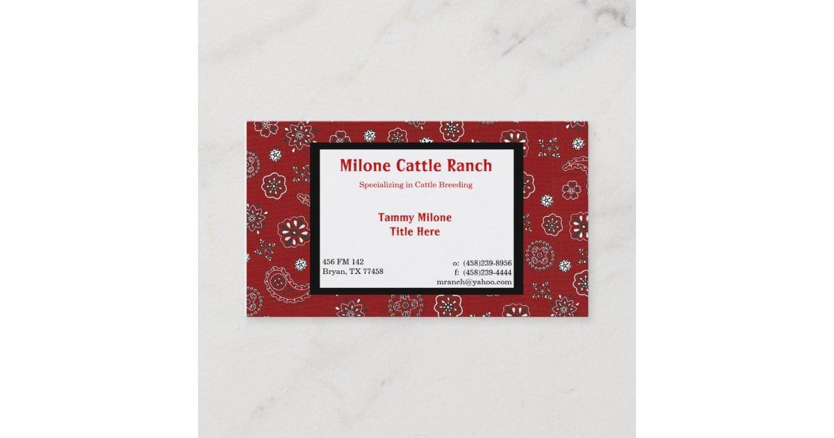Red Bandana Business Card | Zazzle