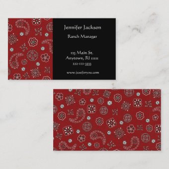 Red Bandana Business Cards | Zazzle
