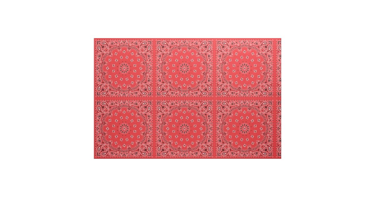 Red Bandana Fabric | Zazzle