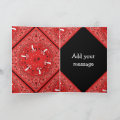 red bandana greeting card template | Zazzle