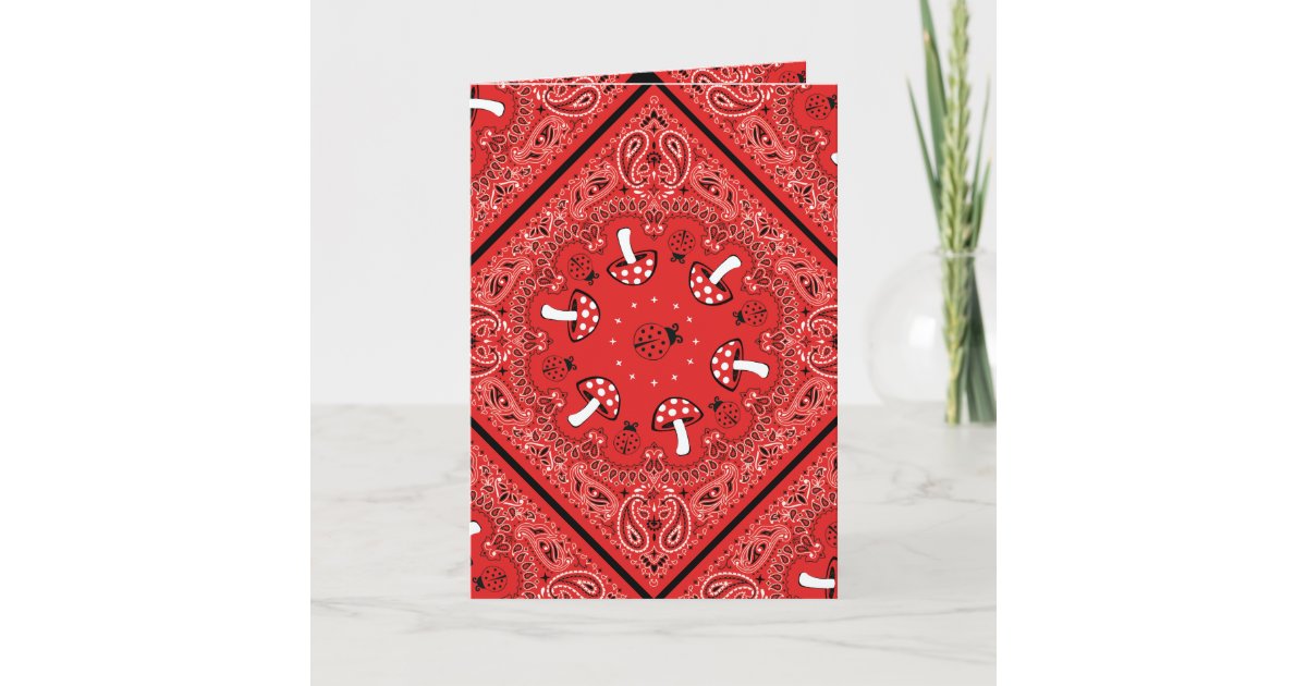 red bandana greeting card template | Zazzle