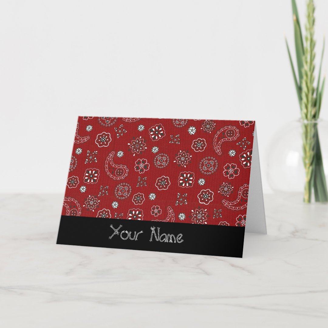 Red Bandana Personalized Greeting Card | Zazzle