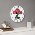 Red Barn and Farm Tractor Country Farmer Large Clock | Zazzle