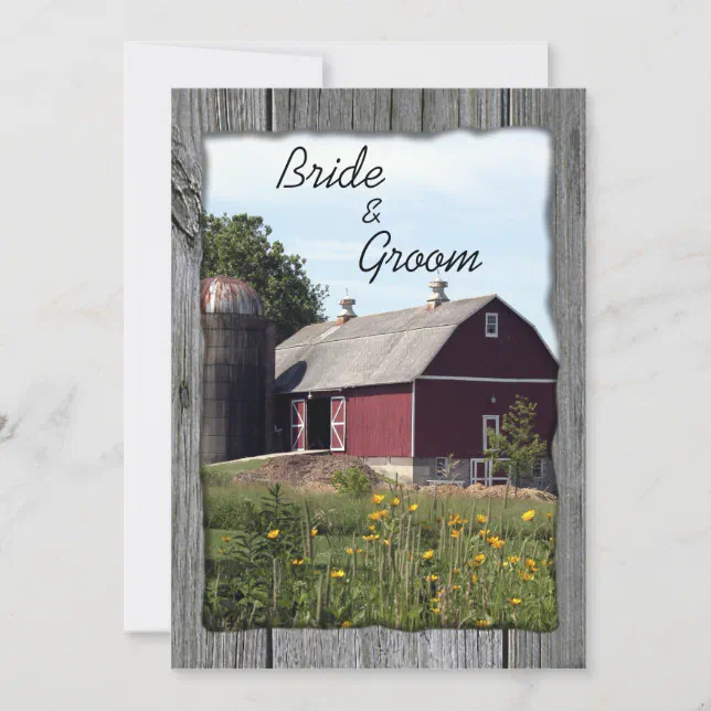 Red Barn and Silo Country Wedding Invitation | Zazzle