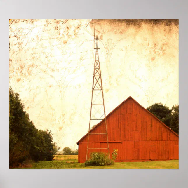 Red Barn Art 2 Poster | Zazzle