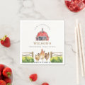 Red Barn Chicken Farm Watercolor Kids Birthday Napkins | Zazzle