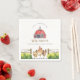 Red Barn Chicken Farm Watercolor Kids Birthday Napkins | Zazzle
