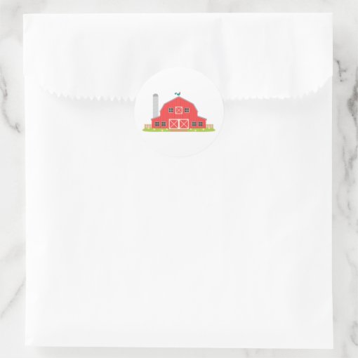 Red Barn Classic Round Sticker | Zazzle