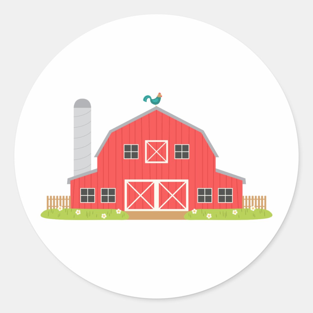 Red Barn Classic Round Sticker | Zazzle