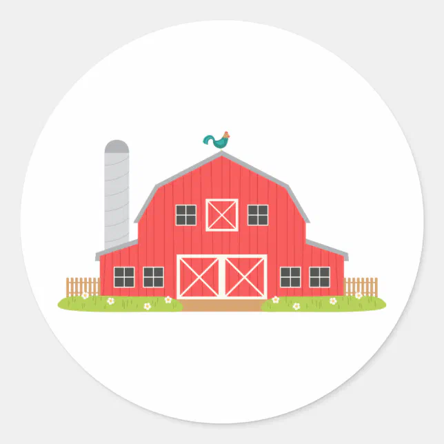 Red Barn Classic Round Sticker | Zazzle
