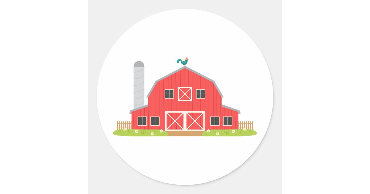 Red Barn Classic Round Sticker | Zazzle