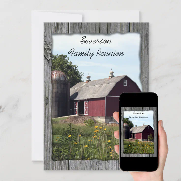 Red Barn Country Family Reunion Invitation | Zazzle