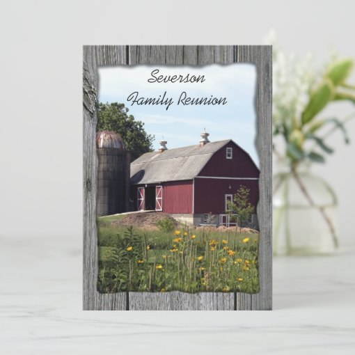 Red Barn Country Family Reunion Invitation | Zazzle