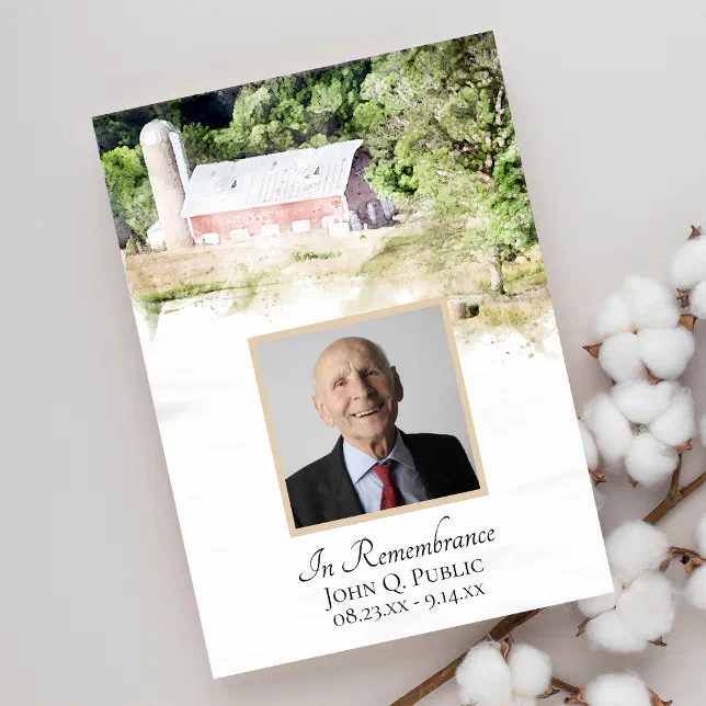 Red Barn Country Farm Death Anniversary Invitation | Zazzle