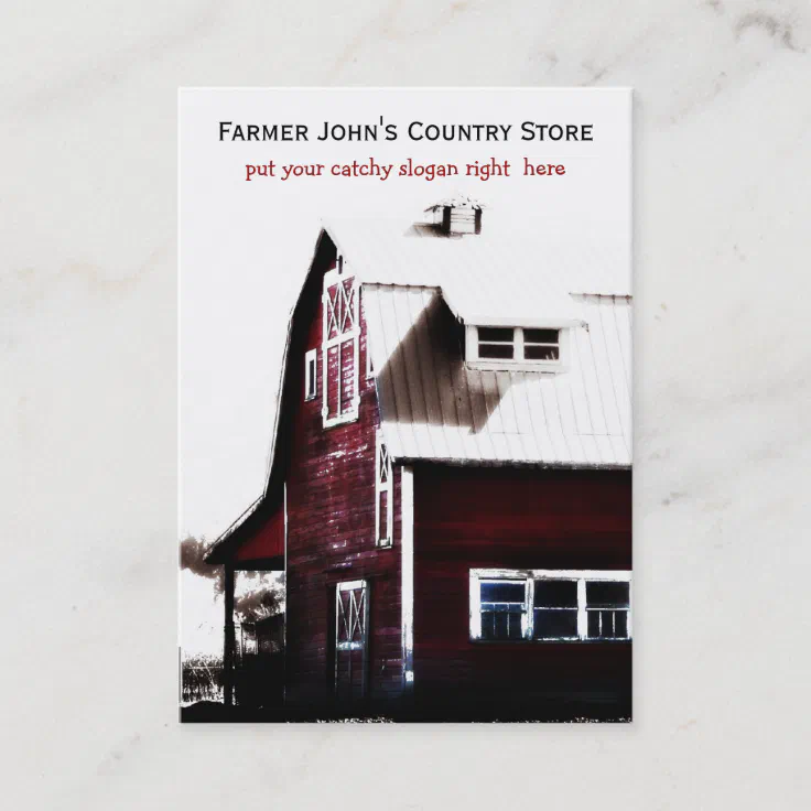 Red Barn Country Living Agricultural Farm Business Card | Zazzle