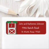 Red Barn Door Custom Holiday Return Address Label | Zazzle