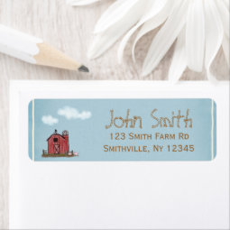 Red Barn Farm Address Label | Zazzle