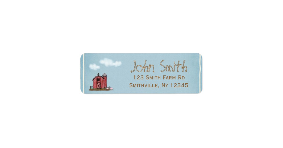 Red Barn Farm Address Label | Zazzle
