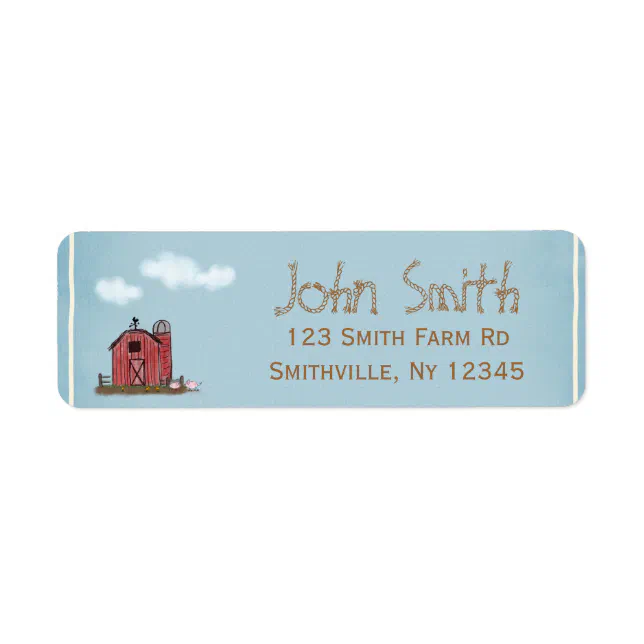 Red Barn Farm Address Label | Zazzle