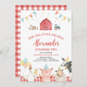 Red Barn Farm Animals Barnyard Birthday Invitation | Zazzle