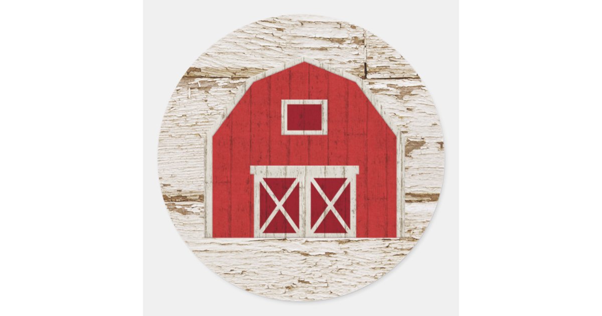 Red Barn Farm Baby Sticker | Zazzle