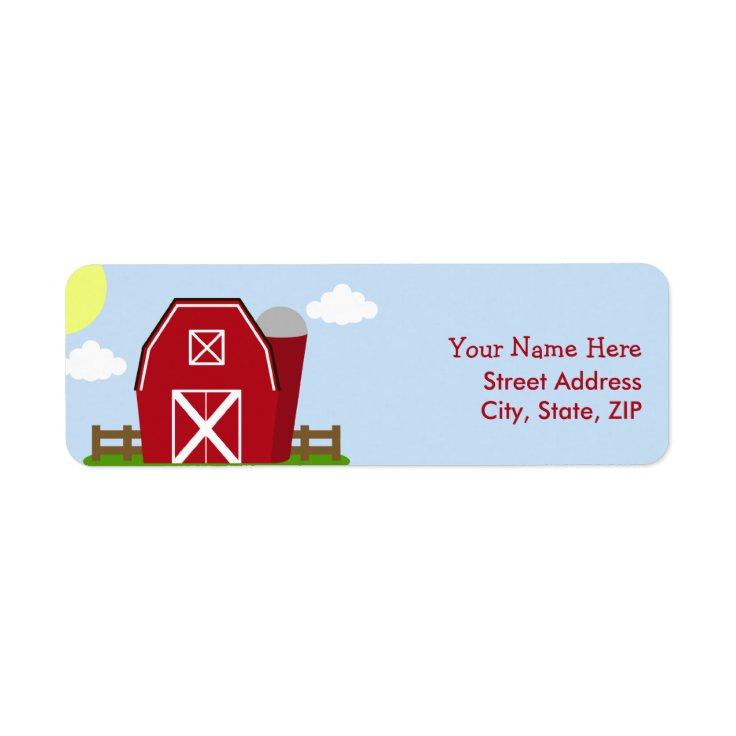 Red Barn Farm Birthday Party Address Labels | Zazzle