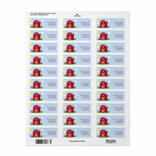 Red Barn Farm Birthday Party Address Labels | Zazzle