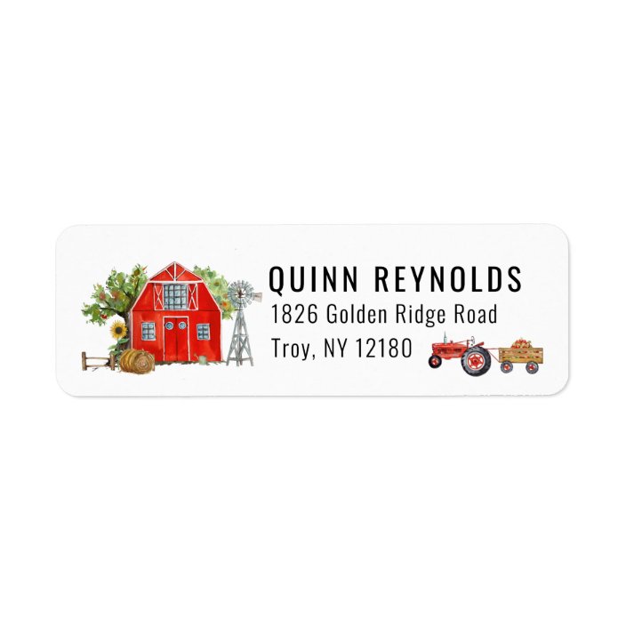 Red Barn | Farm Themed Return Address Label | Zazzle.com