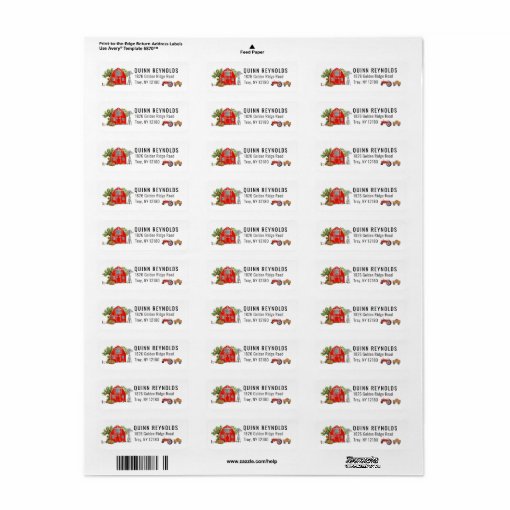 Red Barn | Farm Themed Return Address Label | Zazzle