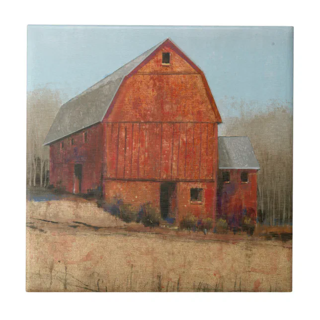 Red Barn View Ceramic Tile | Zazzle