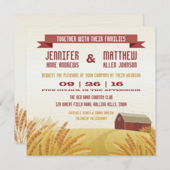Red Barn Wedding Invitation | Zazzle