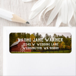 Red Barn Wedding Return Address Labels | Zazzle