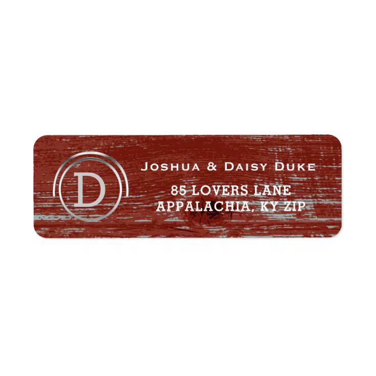 Red Barn Wood Monogram | Country Western Wedding Label | Zazzle