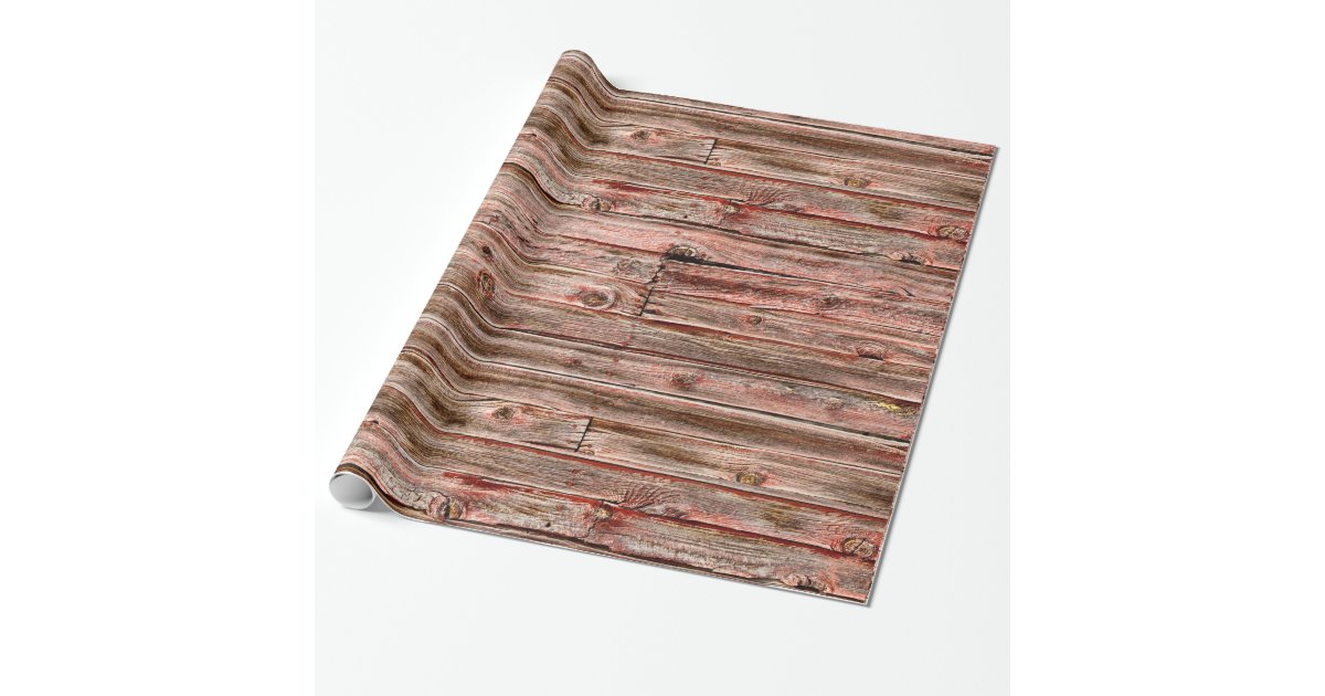 red barn wood wrapping paper | Zazzle