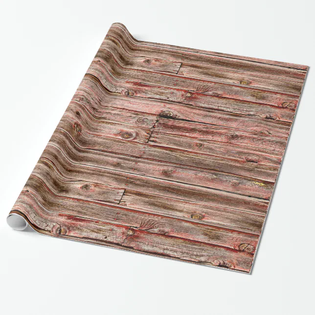 red barn wood wrapping paper | Zazzle