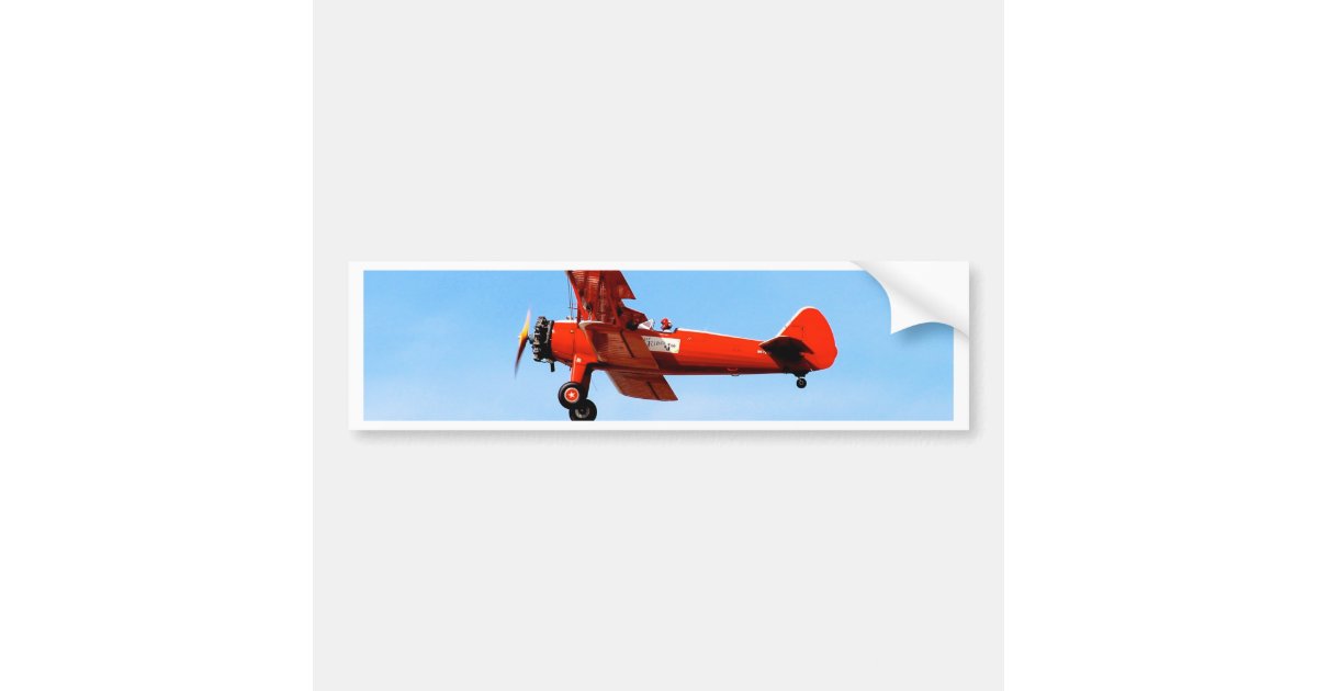 Red Baron Bi Plane Bumper Sticker | Zazzle