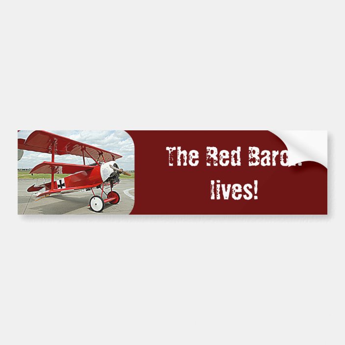 Red Baron's triplane Bumper Sticker | Zazzle.com