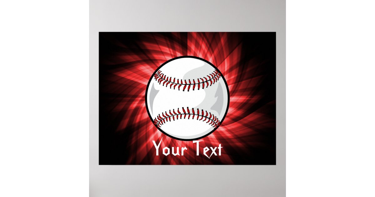 Red Baseball Poster | Zazzle