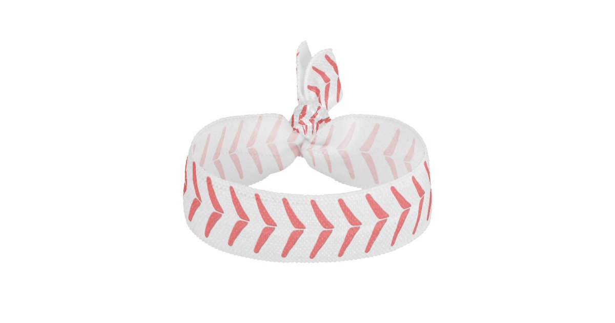 Red Baseball Seams Stitches Hairties Hair Tie | Zazzle