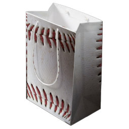 Red Baseball Stitching Medium Gift Bag | Zazzle