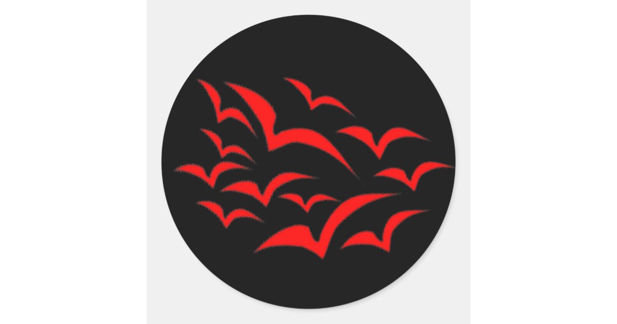 Red Bat Cloud Sticker | Zazzle