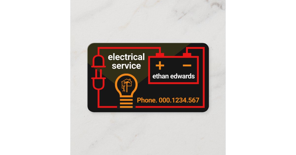 Red Battery Electrical Circuit Business Card | Zazzle