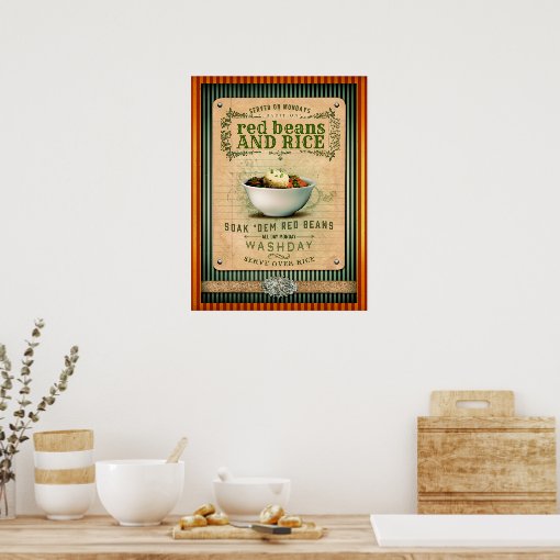 Red Beans and Rice New Orleans Cajun Poster | Zazzle