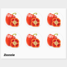Red bell peppers classic round sticker | Zazzle