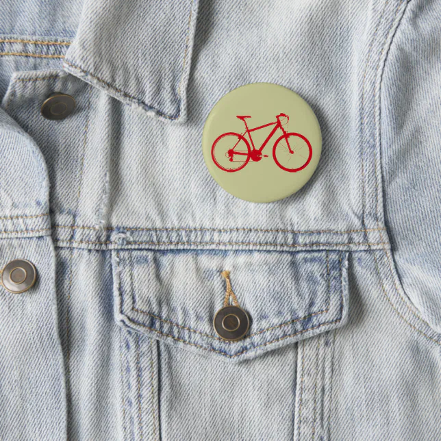 red bike, cycling button | Zazzle